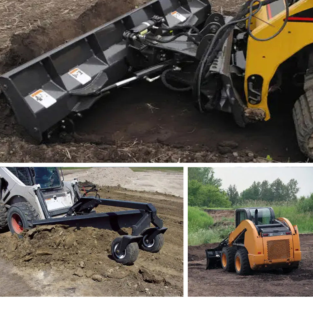 96" Triple S Power 6 Way Dozer Blade Skid Steer Attachment — Triple S ...