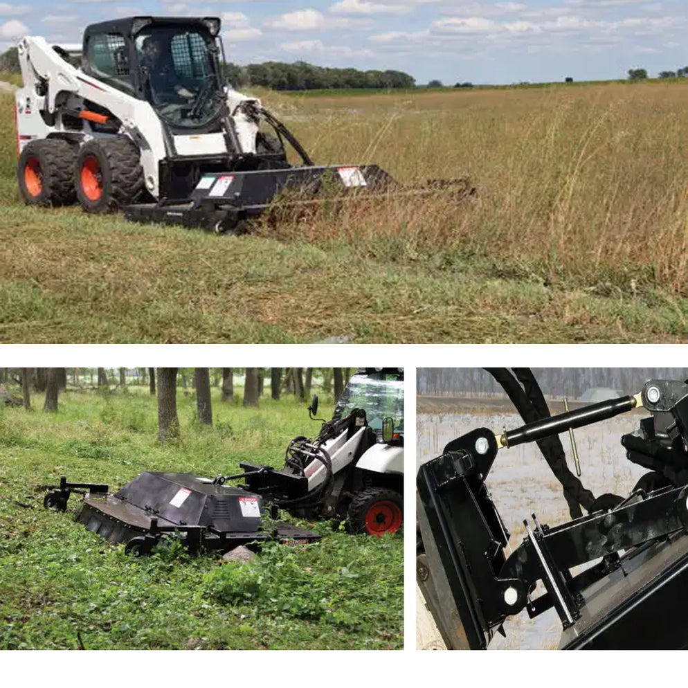 84" Triple S Dual Rotary Brush Mower / Brush Cutter Skid Steer Attachm ...