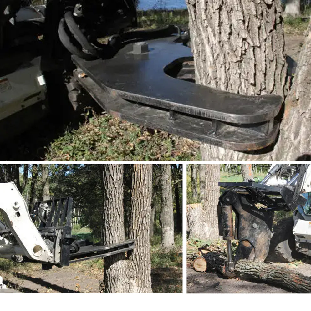 Triple S Auto Rotating Power Tree Shear Skid Steer Attachment — Triple ...