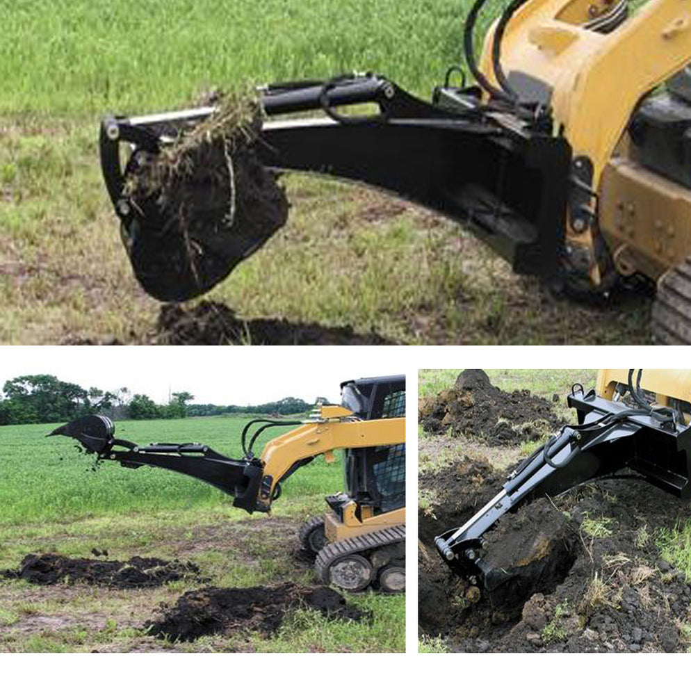 Triple S Utility Backhoe Skid Steer Attachment - 72" Digging Depth ...