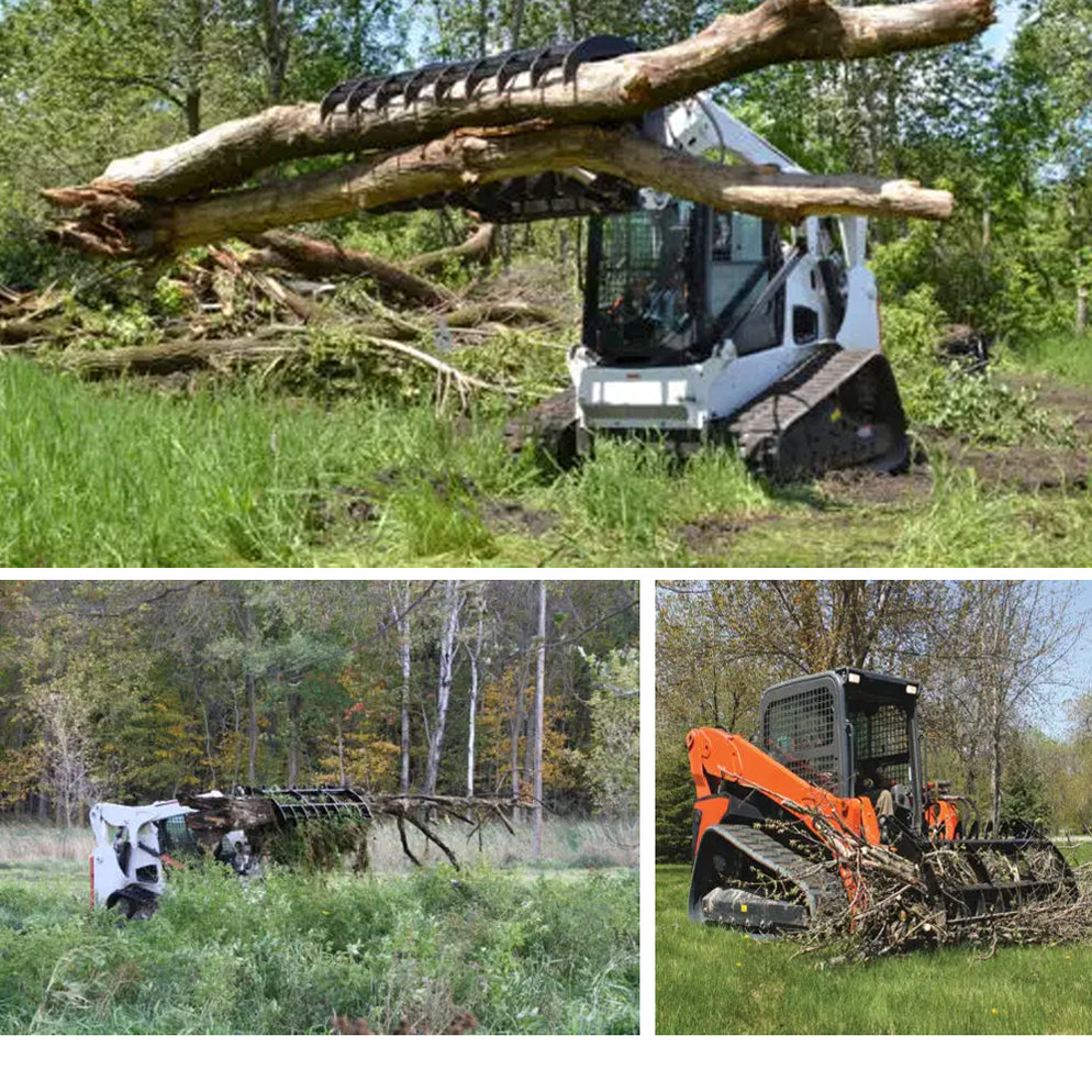 60" Triple S Power Industrial Grapple Rake Skid Steer Attachment ...