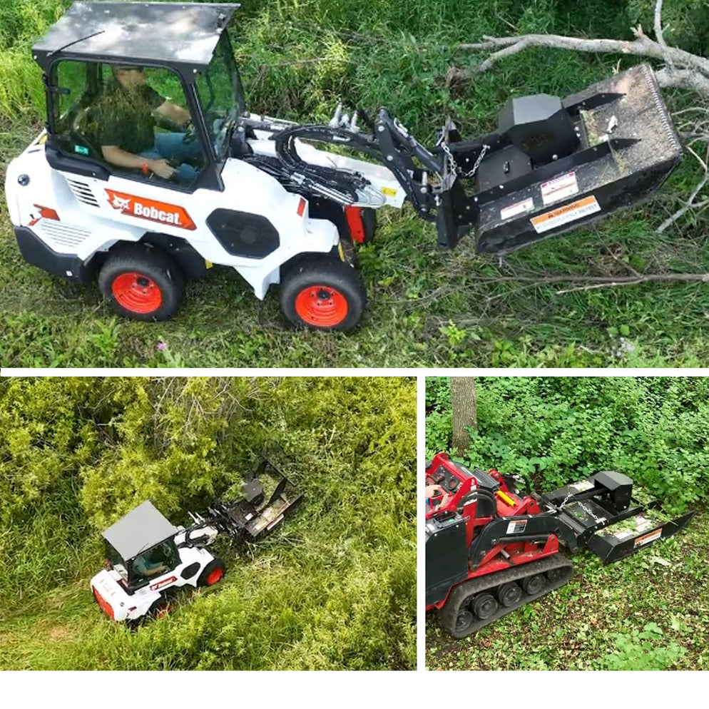 52" Triple S Power Mini Brush Cutter Mower Skid Steer Attachment ...