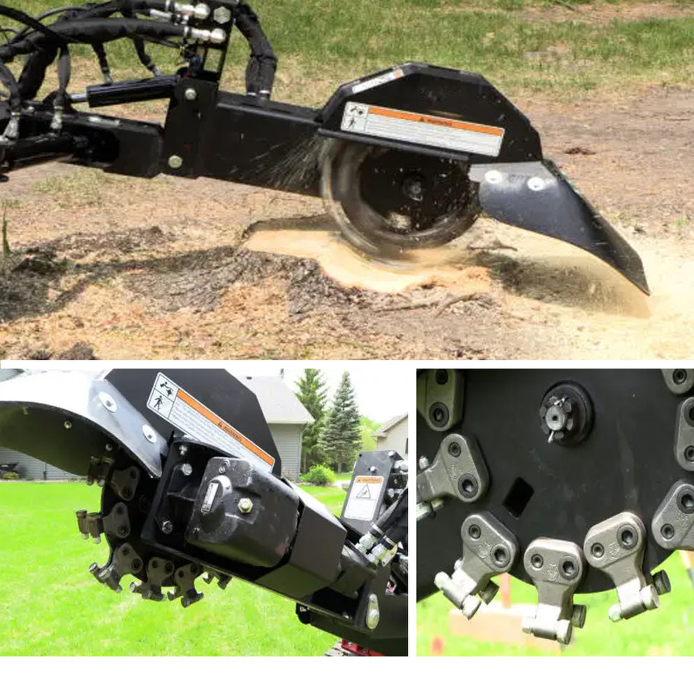Triple S Power Mini Stump Grinder Skid Steer Attachment — Triple S Products