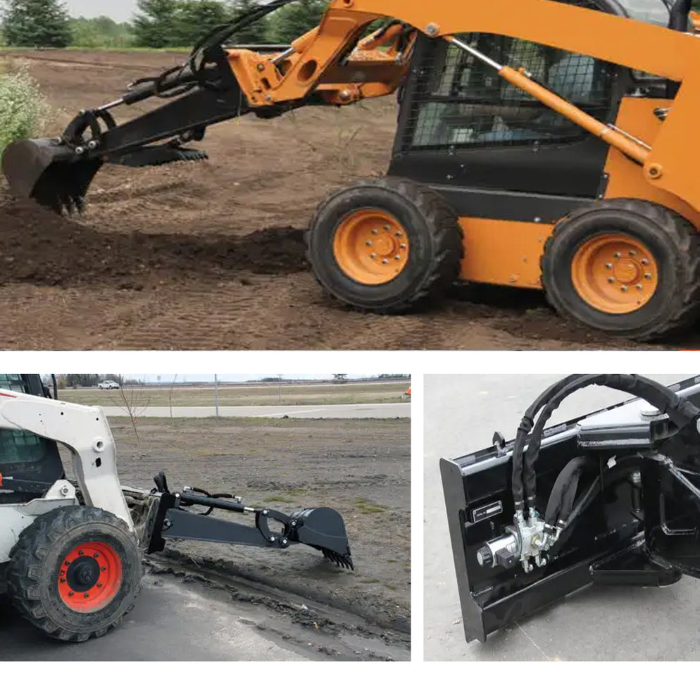 Triple S Side Swing Backhoe Skid Steer Attachment - 72" Digging Depth ...