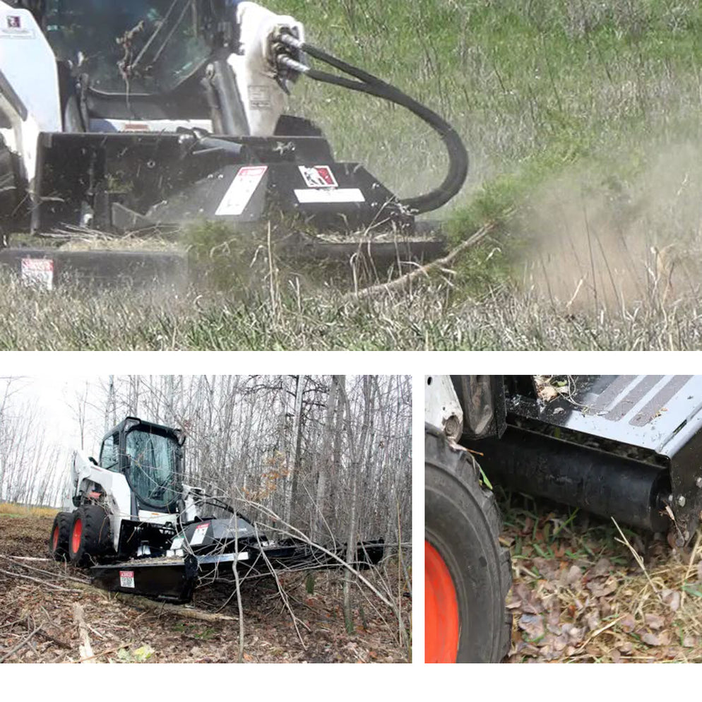 78" Triple S Power Mower / Brush Cutter Skid Steer Attachment — Triple ...